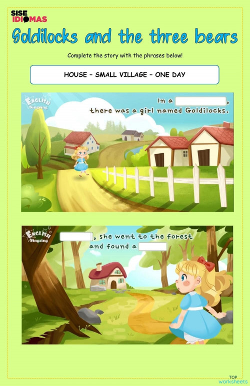 GOLDILOCKS AND THE THREE BEARS. Interactive worksheet | TopWorksheets