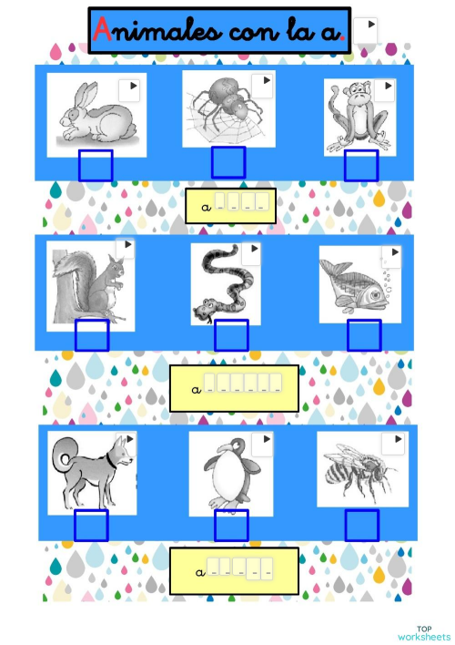 Animales con la a.. Ficha interactiva | TopWorksheets