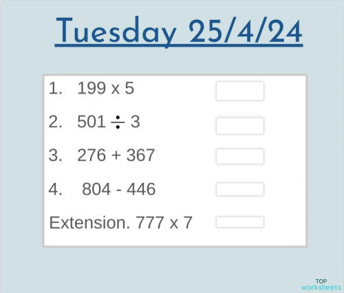 5 A Day 23. Interactive worksheet | TopWorksheets