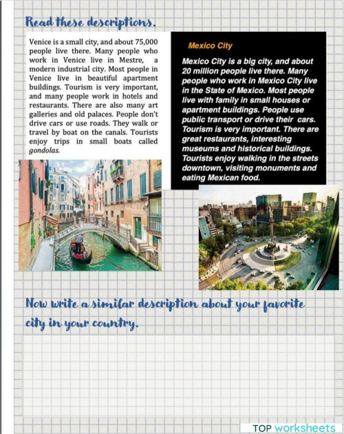 Writing a description. Interactive worksheet | TopWorksheets