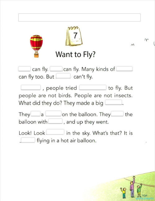 Want to fly?. Interactive worksheet | TopWorksheets
