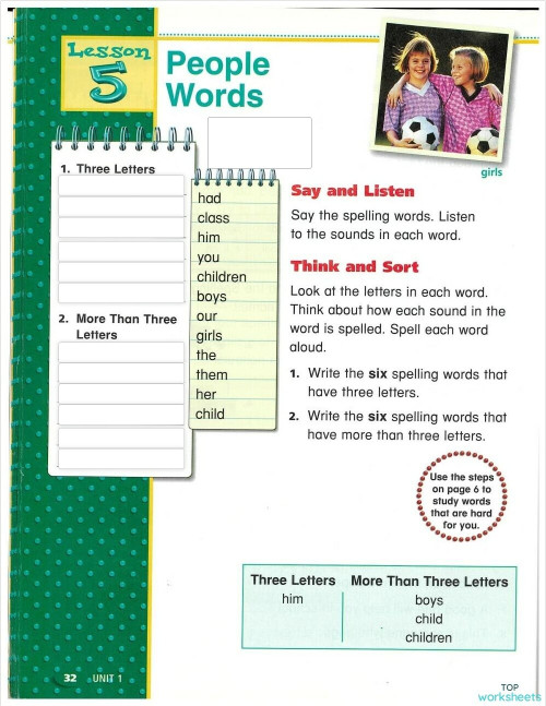 Spelling Lesson 5. Interactive worksheet | TopWorksheets