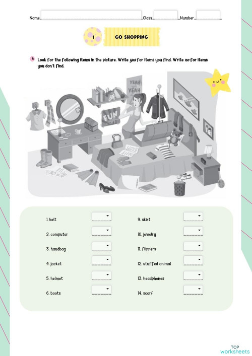 Worksheet 7 Go shopping. Interactive worksheet | TopWorksheets