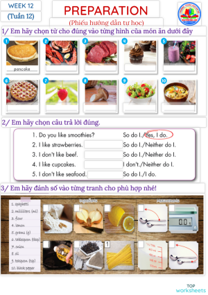PREPARATION W12. Interactive worksheet | TopWorksheets