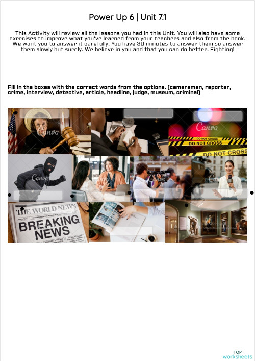 Power Up 6 | Unit 7.1. Interactive worksheet | TopWorksheets