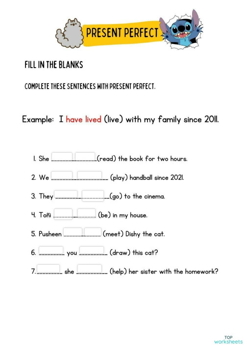 PRESENT PERFECT. Interactive worksheet | TopWorksheets