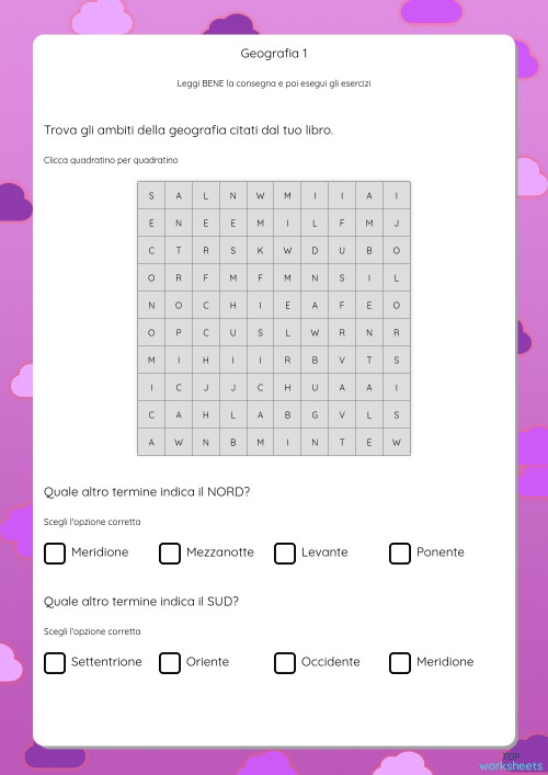 Interactive worksheets and online exercises in italy | TopWorksheets