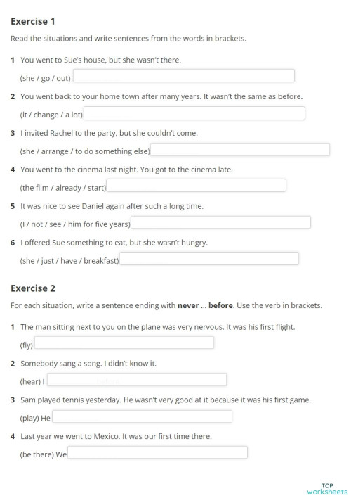 Tenses: interactive worksheets and online exercises | TopWorksheets