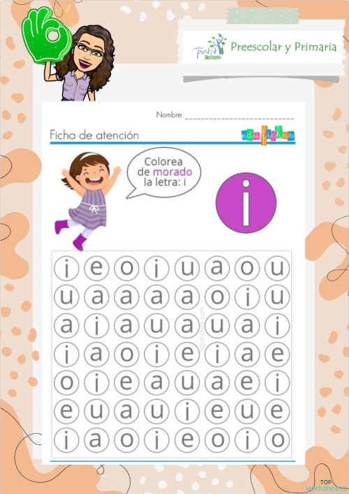 Vocales: fichas interactivas y ejercicios online | TopWorksheets