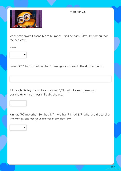 math for G.5. Interactive worksheet | TopWorksheets