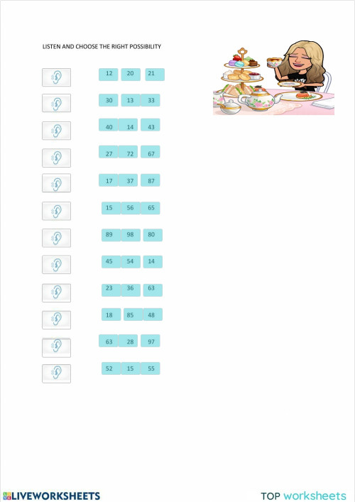 Numbers - listening. Interactive worksheet | TopWorksheets