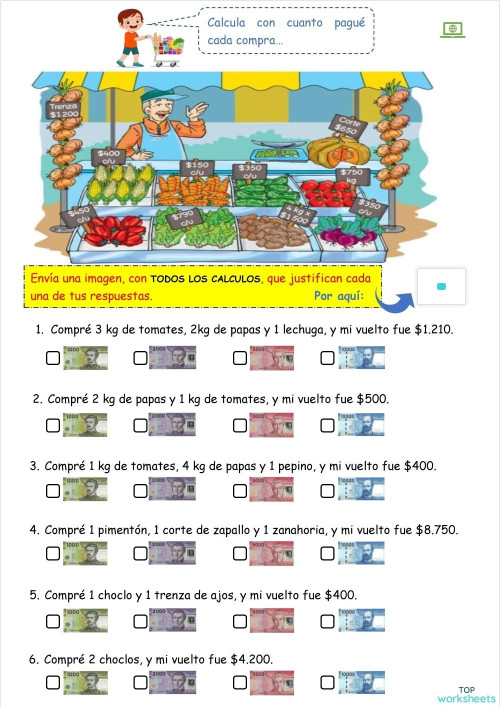Vamos de compra 02. Ficha interactiva | TopWorksheets