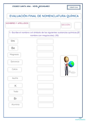 Química: fichas interactivas y ejercicios online | TopWorksheets
