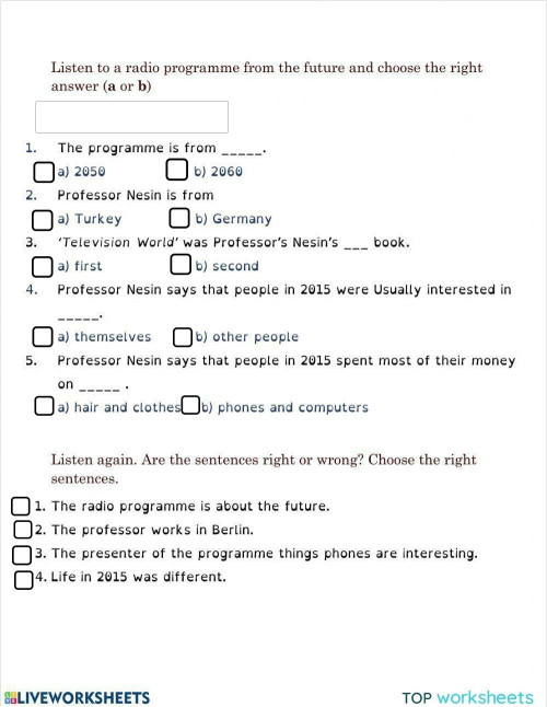 Life in 2015. Interactive worksheet | TopWorksheets