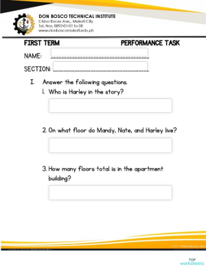 Performance Task_English_Term 1. Interactive worksheet | TopWorksheets