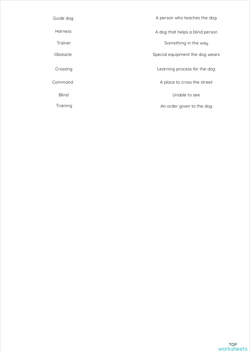matching definitions. Interactive worksheet | TopWorksheets
