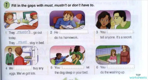 have to or must. Interactive worksheet | TopWorksheets