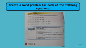 Creating word problems (textbook P. 32). Interactive worksheet ...