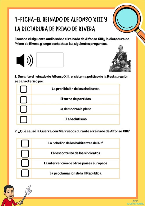 España en el siglo XX y XXI: fichas interactivas y ejercicios online ...