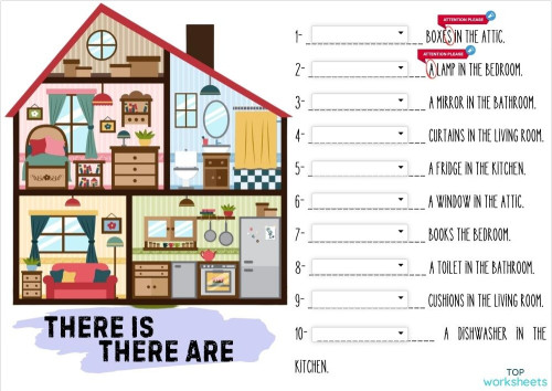 THERE IS/THERE ARE. Interactive worksheet | TopWorksheets