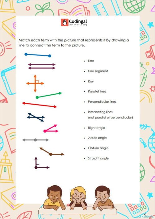 M_G03M22L49_WC02_Types_of_Lines_2. Interactive worksheet | TopWorksheets