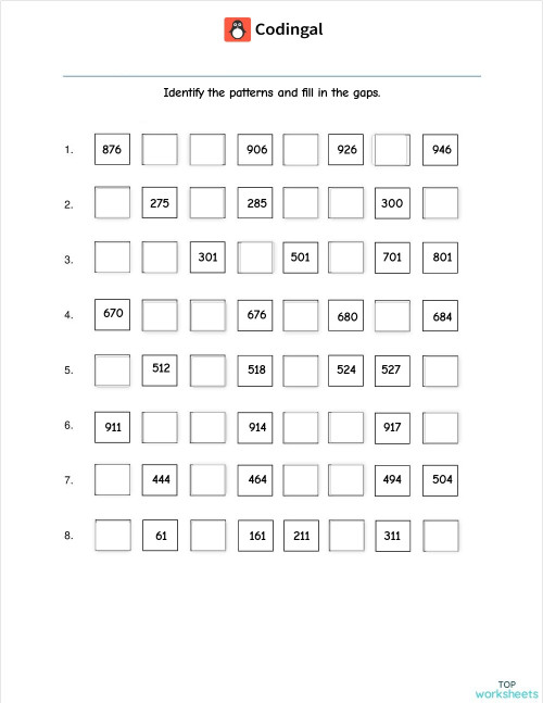 M_G02M02L07_WE02_Recognizing Patterns. Interactive worksheet | TopWorksheets