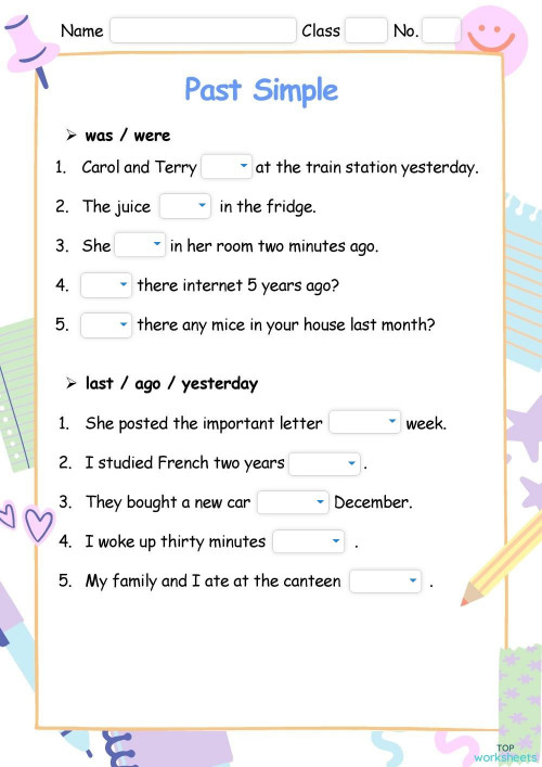 Past Sim M.1. Interactive worksheet | TopWorksheets