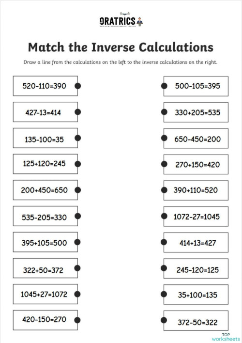 Subtraction ZZz. Interactive worksheet | TopWorksheets