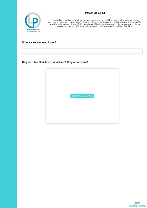 Power Up 1 | 6.4. Interactive worksheet | TopWorksheets