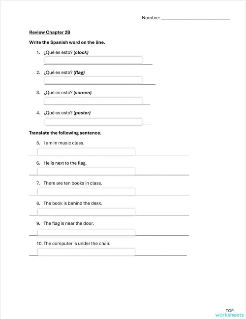 2B review chapter. Ficha interactiva | TopWorksheets