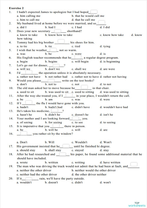 PROBLEMS WITH VERBS 02. Interactive worksheet | TopWorksheets
