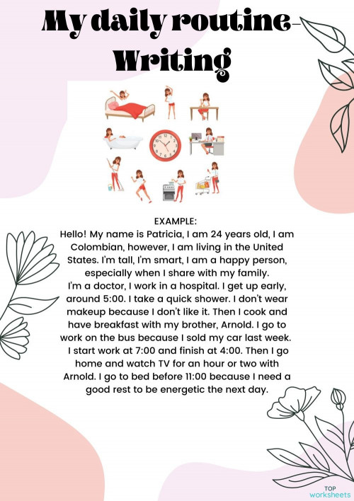 My Daily Routine Writing Interactive Worksheet TopWorksheets My Daily Routine Writing Interactive Worksheet TopWorksheets