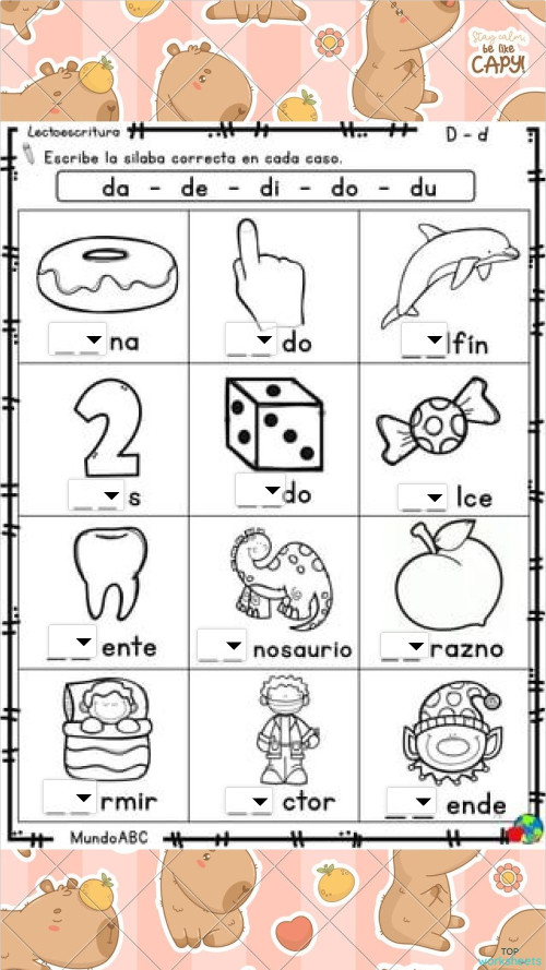 LENGUAJE ACTIVIDAD LETRA D.. Ficha interactiva | TopWorksheets