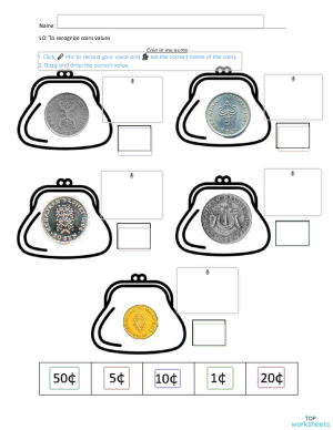 Coins of Brunei. Interactive worksheet | TopWorksheets