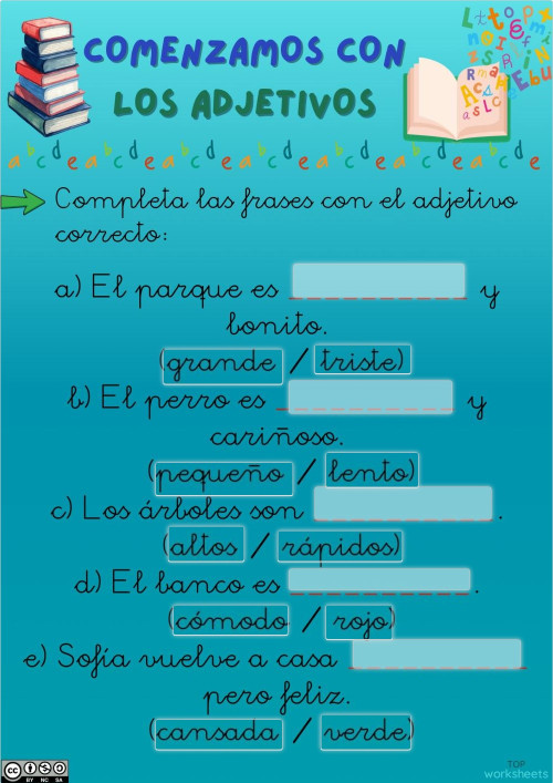 LOS ADJETIVOS. Ficha interactiva | TopWorksheets