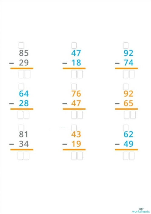Restas sencillas. Ficha interactiva | TopWorksheets