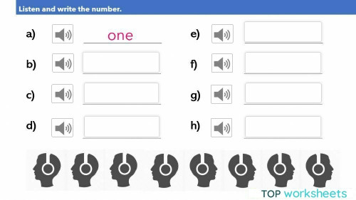 L6 - A10 - Numbers, Listening, Writing. Interactive worksheet ...
