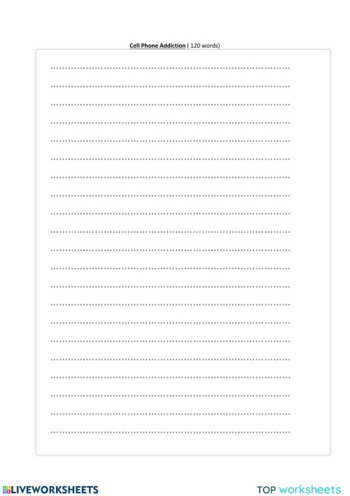 Cell phone addiction. Interactive worksheet | TopWorksheets