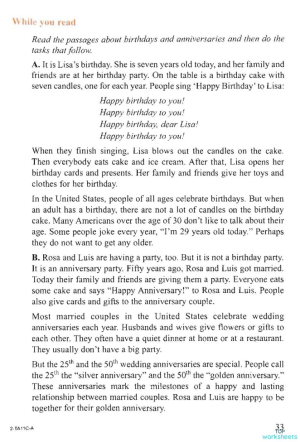 Unit 3 Reading. Interactive worksheet | TopWorksheets