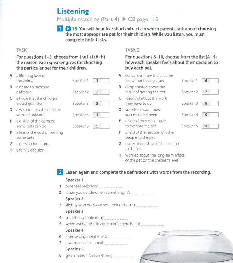 listening CAE PART 4. Interactive worksheet | TopWorksheets