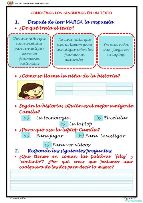 Objeto Directo e Indirecto (frases y preguntas). Ficha interactiva | TopWorksheets