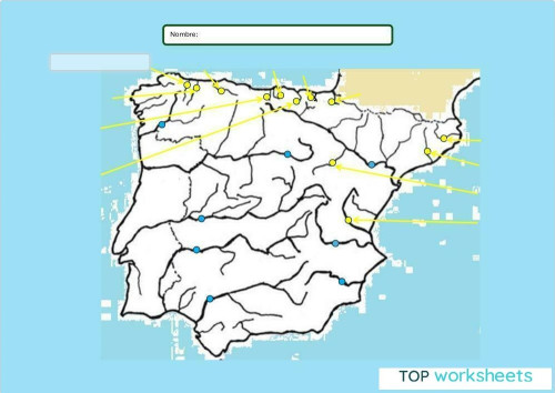 Ríos de España. Ficha interactiva | TopWorksheets