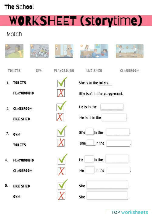 School story time. Interactive worksheet | TopWorksheets