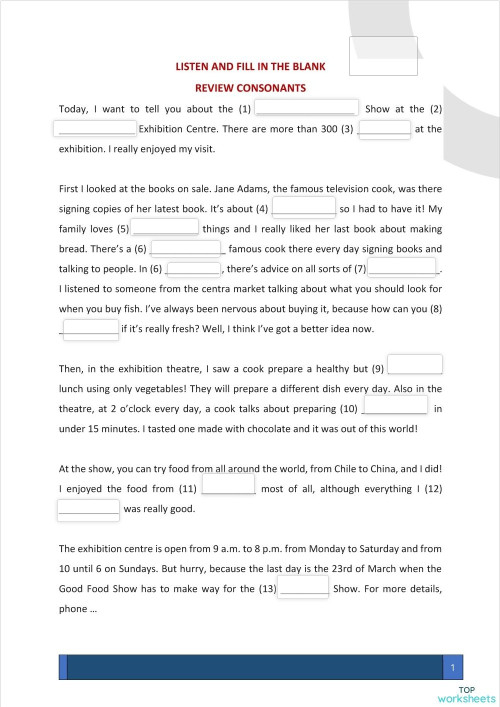 S1 - Starter - Practice listening 2. Interactive worksheet | TopWorksheets