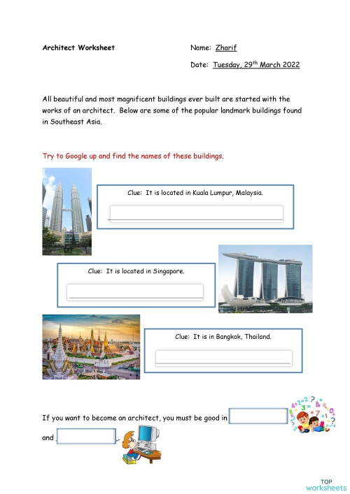 EngY5W13T2 - Architects (Differentiated Task). Interactive worksheet ...