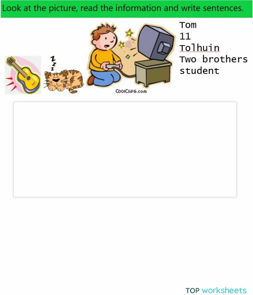 Tom. Interactive worksheet | TopWorksheets