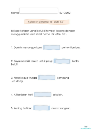 kata sendi nama. Interactive worksheet | TopWorksheets