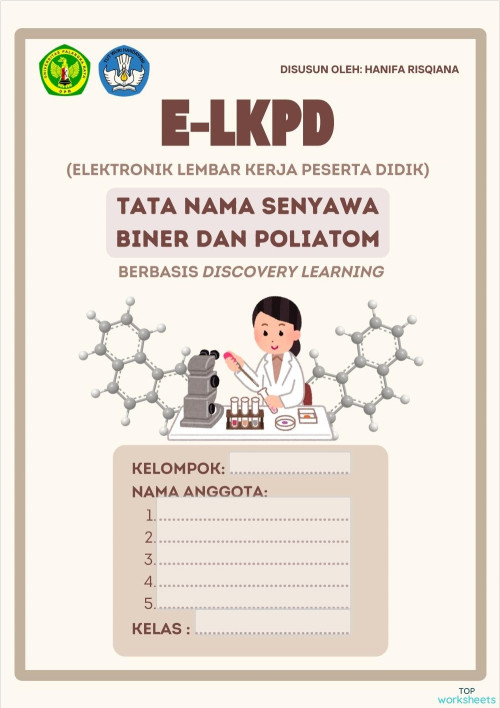 E-LKPD BERBASIS DL MATERI TATA NAMA SENYAWA BINER DAN POLIATOM. Lembar ...