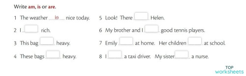 am - is - are. Interactive worksheet | TopWorksheets