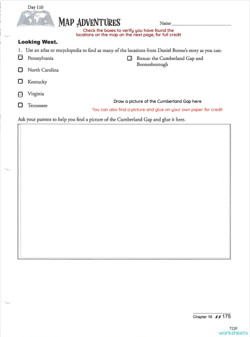 Chapter 18: Pg 175-176 Map Adventures. Interactive worksheet ...